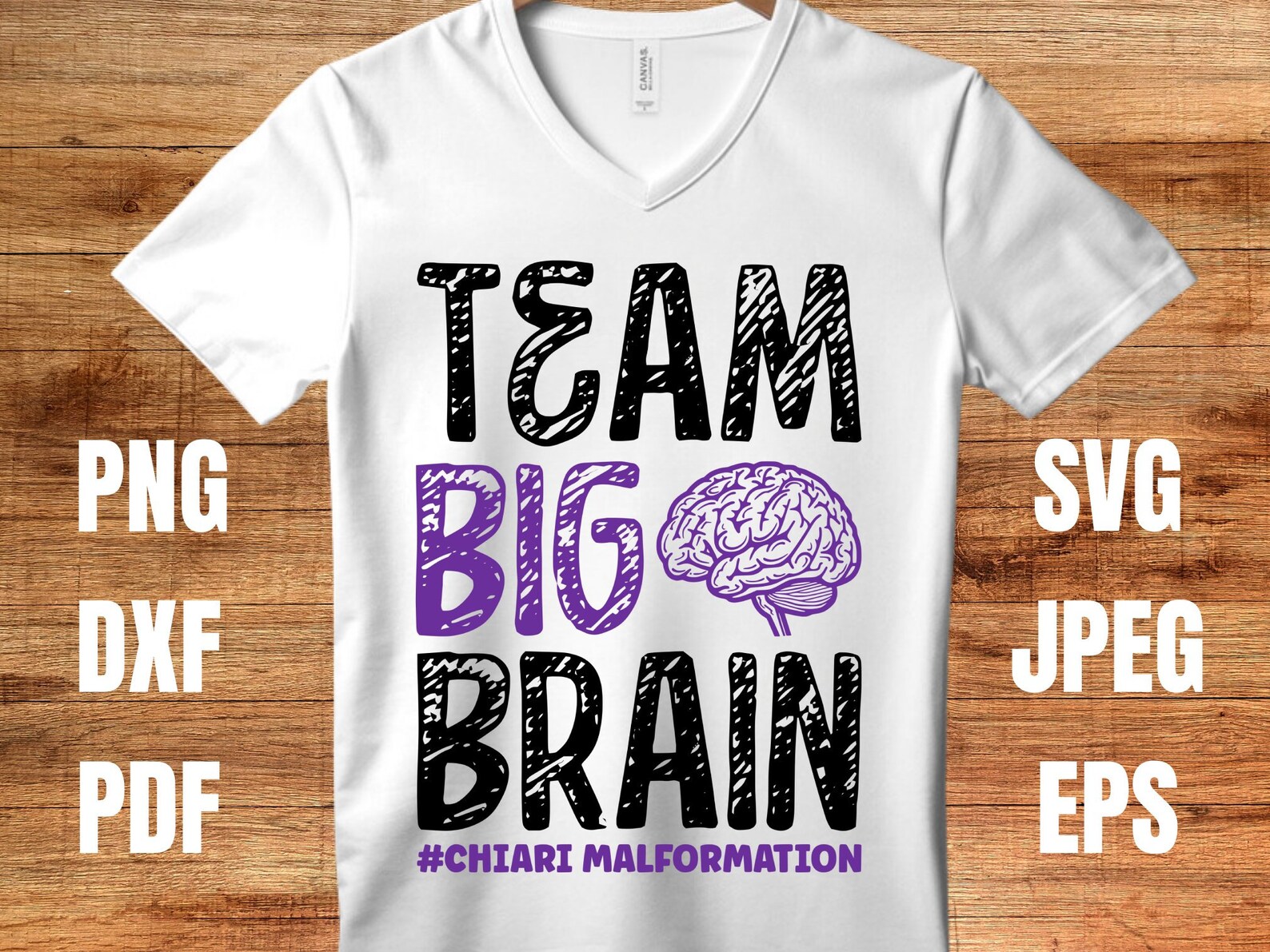 Chiari Malformation Awareness Svg Png, Team Big Brain, Cricut ...