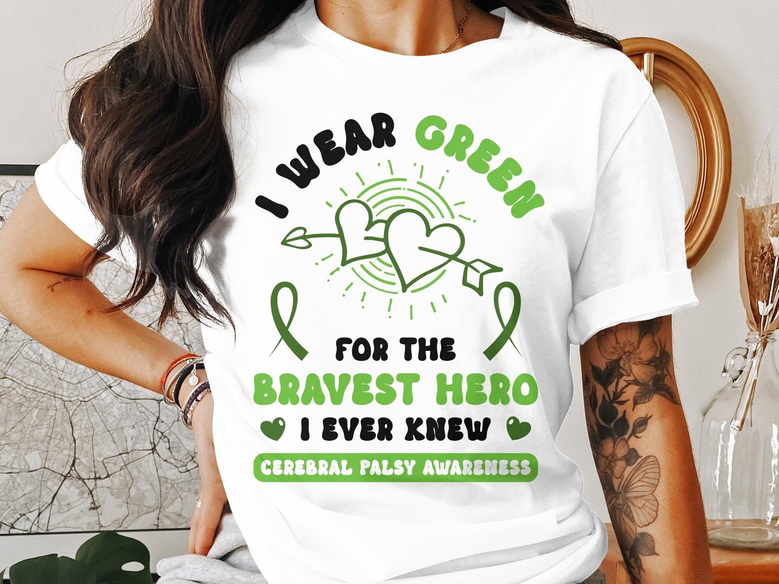 Cerebral Palsy Awareness Svg Png, I Wear Green for the Bravest Hero I ...