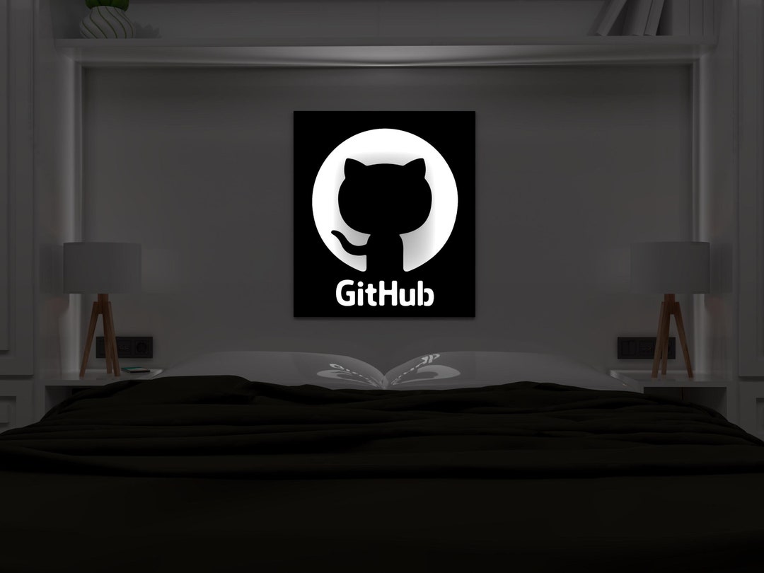 Github Logo Metal Wall Art, Programmer Wall Decor With LED Option ...