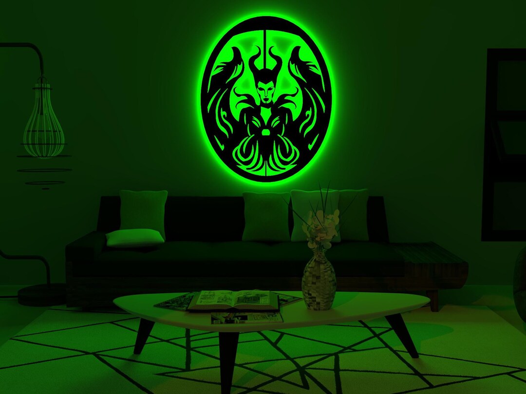 Maleficent LED Sign, Villain Wall Art, Dark Fantasy Decor, Lighted Wall ...