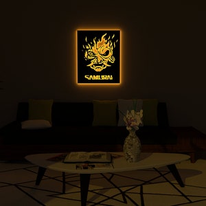 Ghost Samurai LED Sign Wall Sign Man Cave Game Room Decor Wall Art Home ...