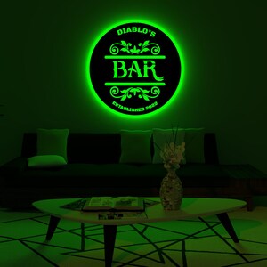 Personalized Bar Led Sign, Led Lights Custom Bar Sign, LED Wall Art ...