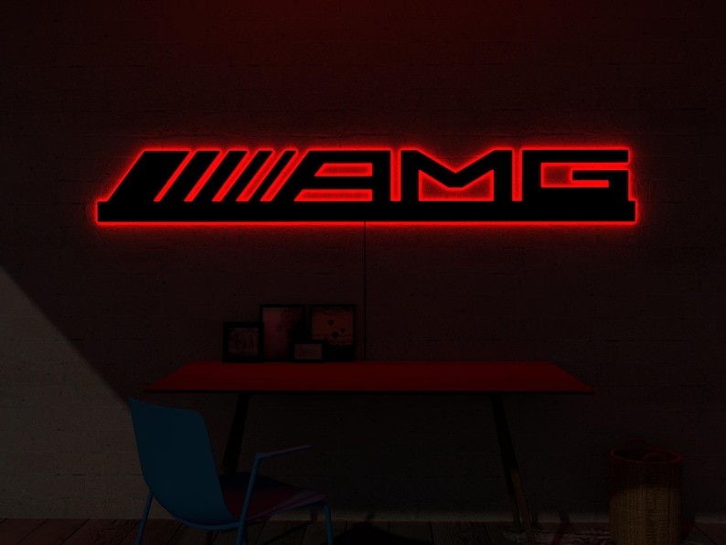 Mercedes AMG Logo LED Sign, Automotive Garage Decor - Etsy