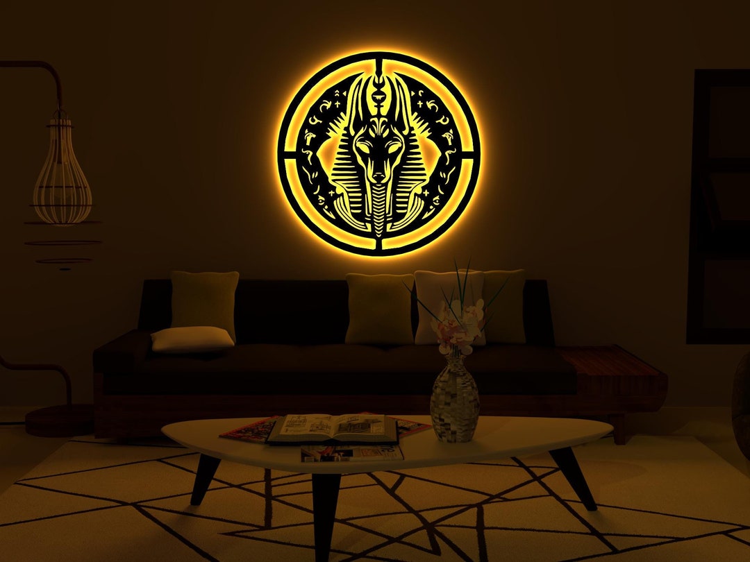 Egyptian God LED Sign, Ancient Mythology Wall Art, Pharaoh Decor ...