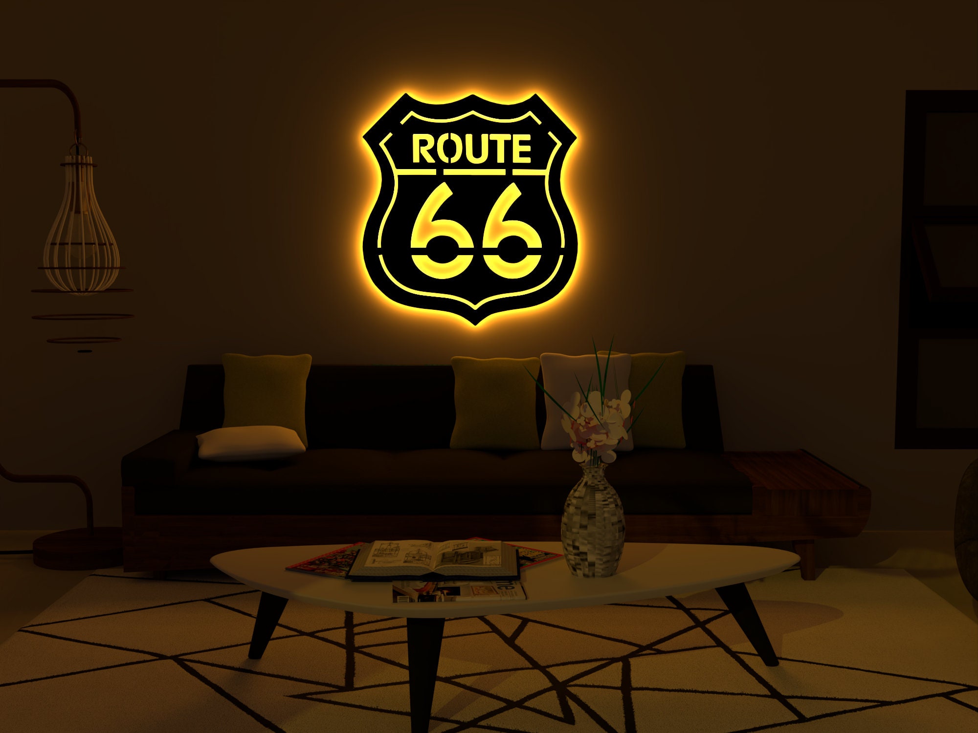 Route 66 Wall Art, Route 66 Wall Sign, Route 66 Wall Decor, Handmade ...