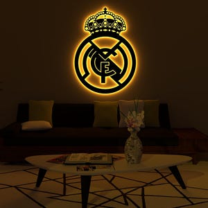 Real Madrid Led Sign, Real Madrid CF, Real Madrid Lighted up Wall Art ...