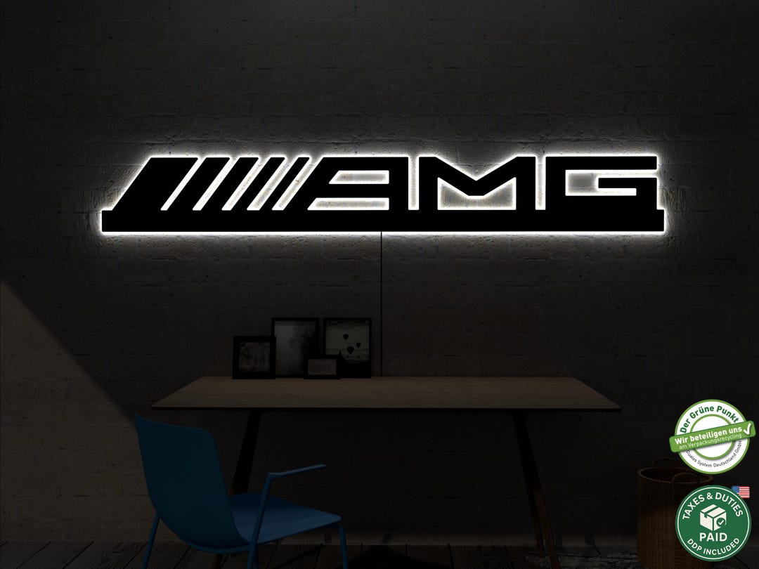 Mercedes AMG Logo LED Sign, Automotive Garage Decor - Etsy