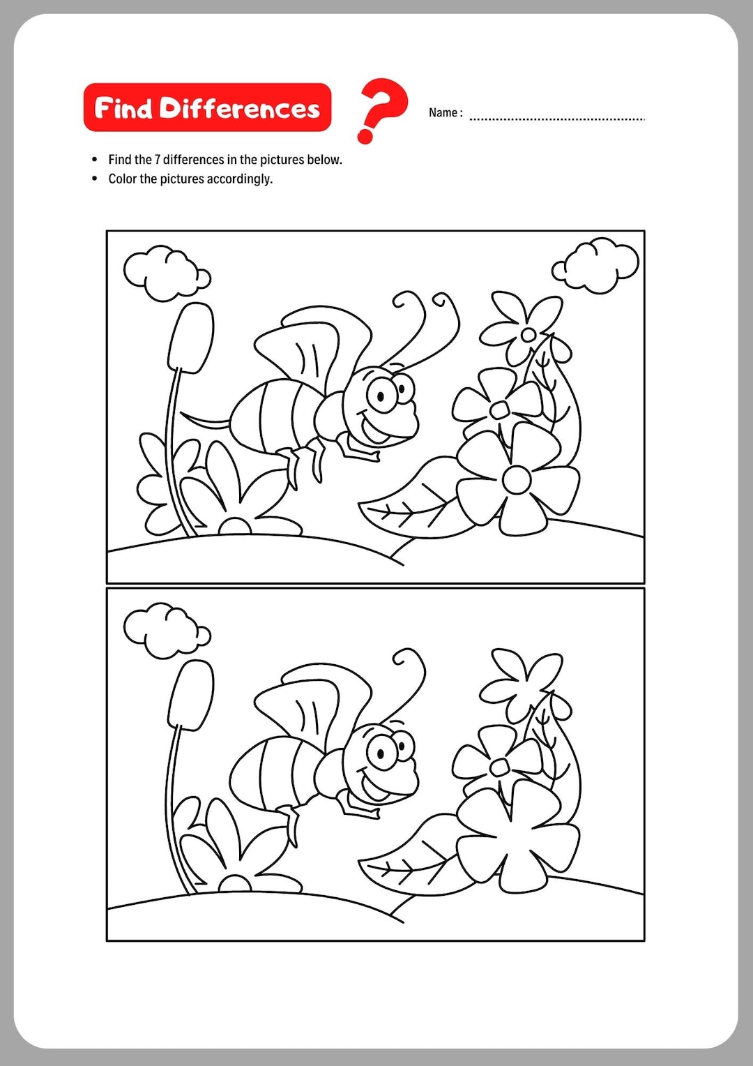 Find the Difference Coloring Worksheets for Kids, Coloring Worksheets ...