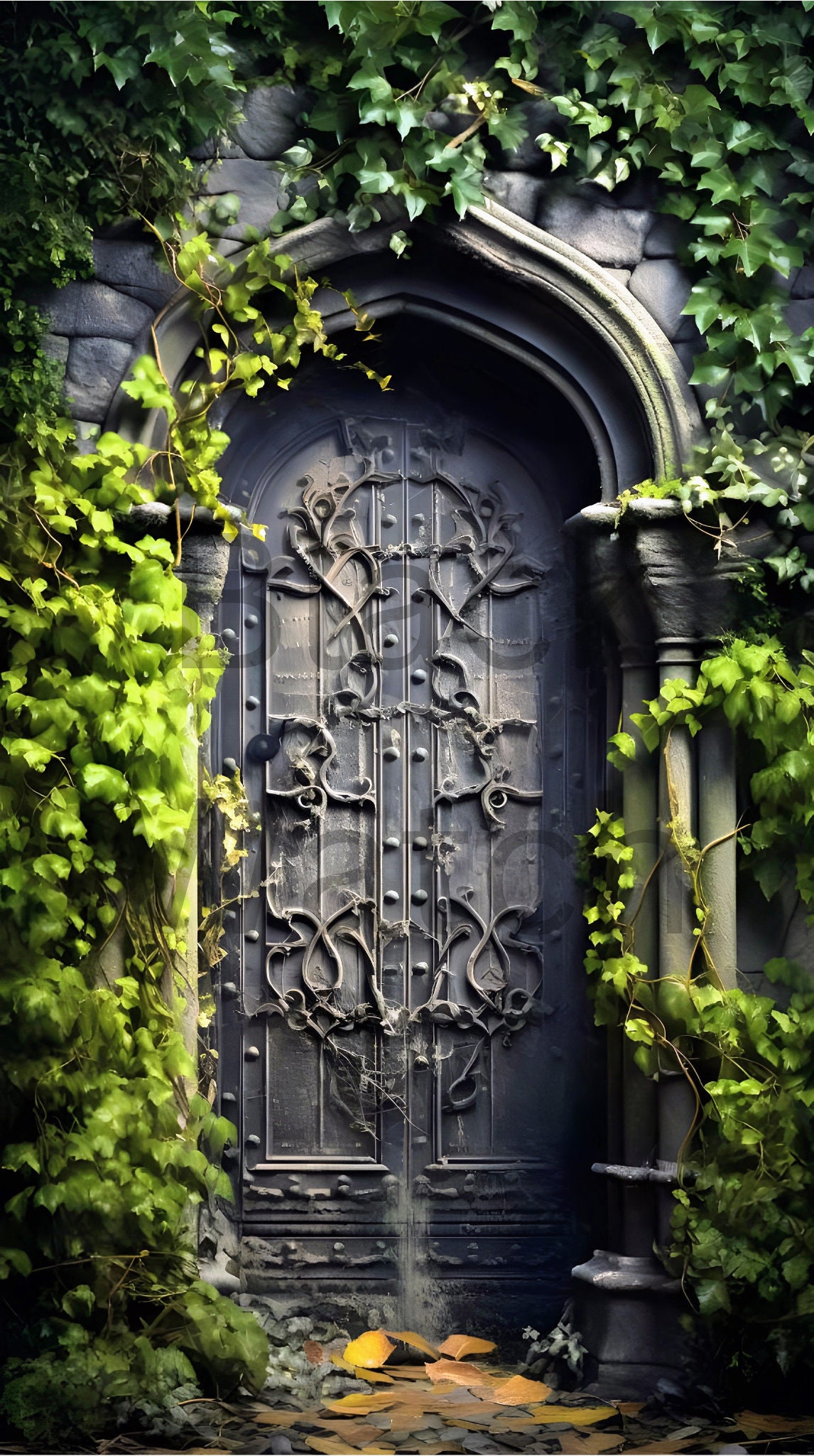 24 Majestic Castle Door Backgrounds With Ivy - Ultra Realistic ...