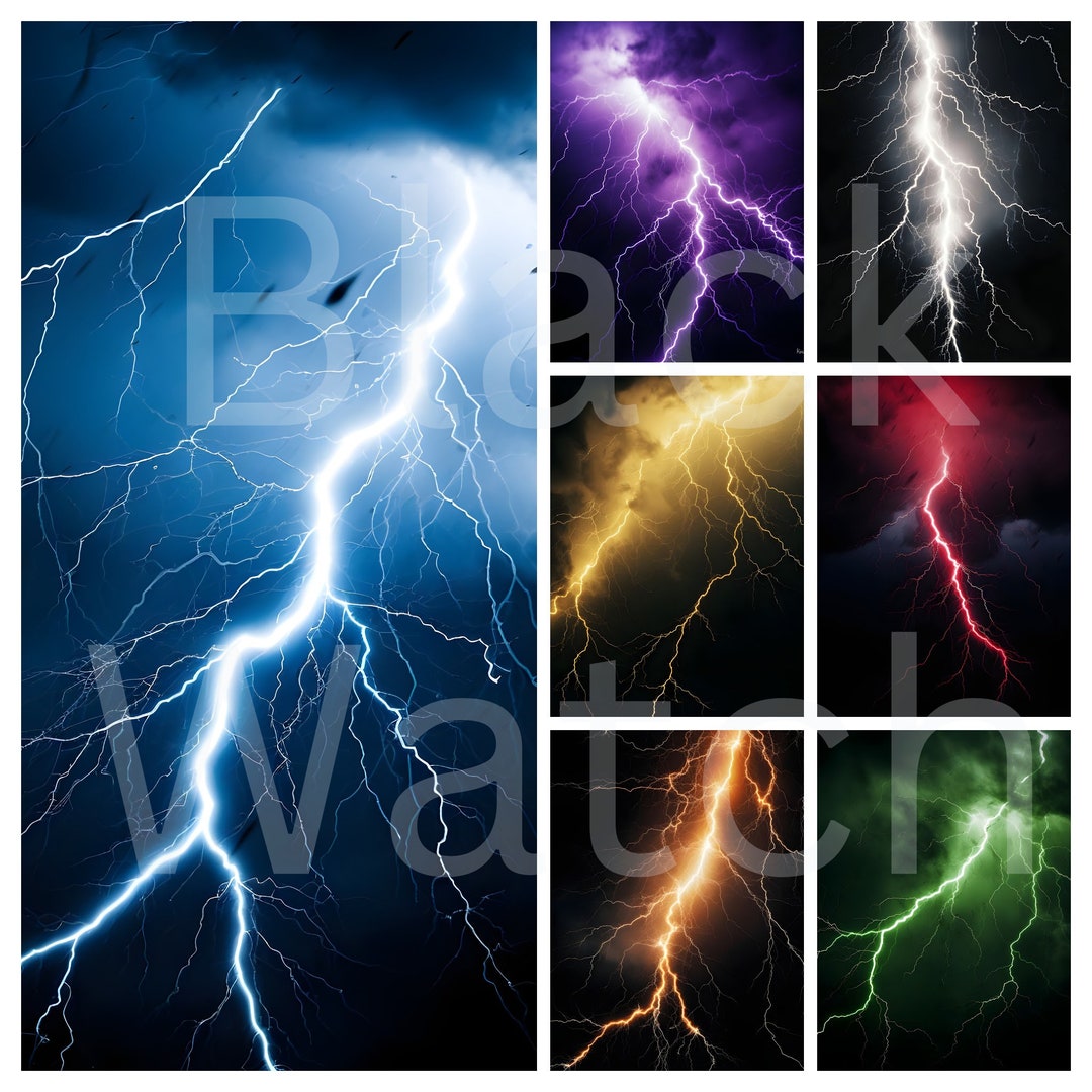 Lightning Themed Photography Backgrounds, Photoshop Overlay, Studio ...
