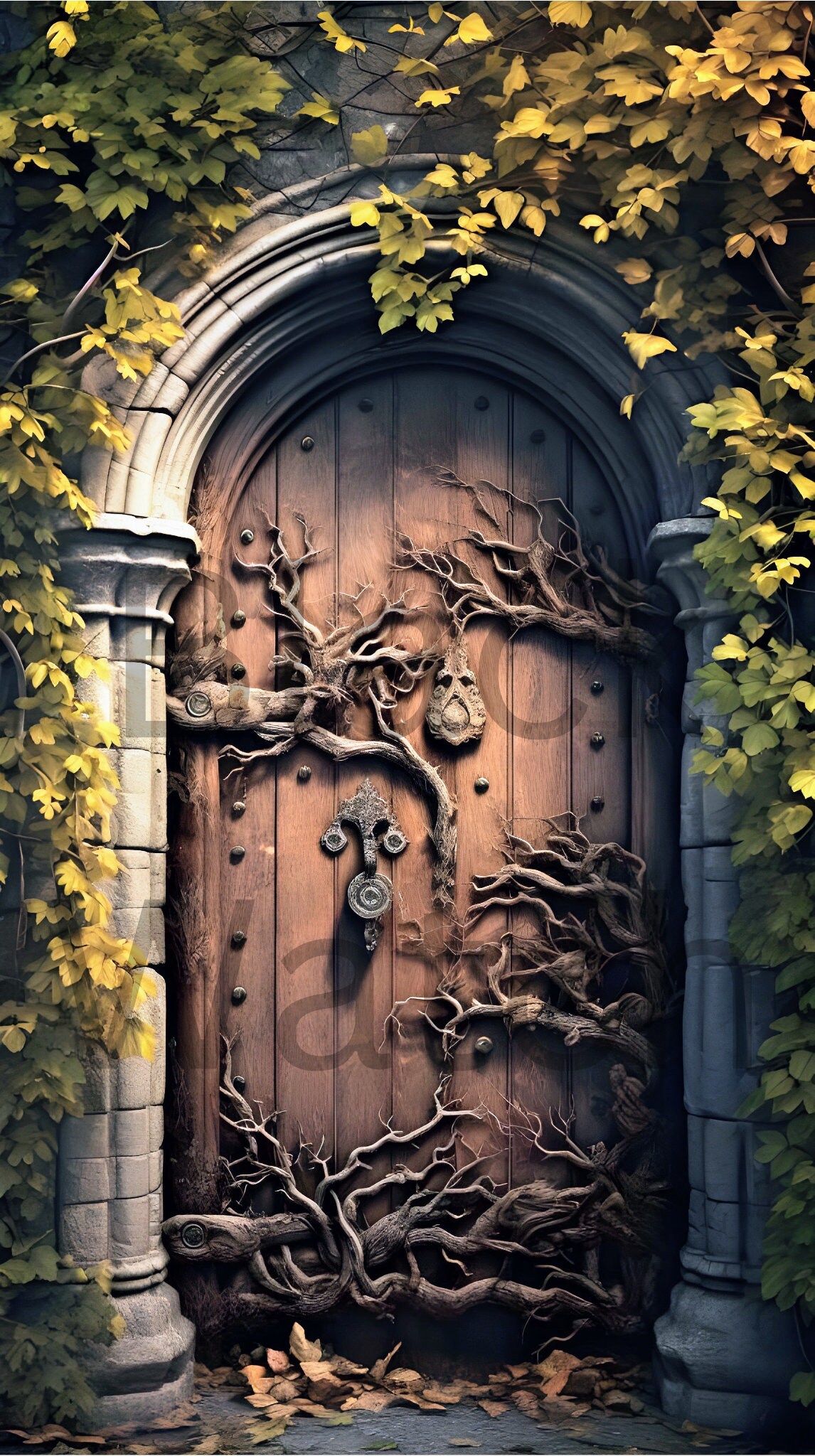 24 Majestic Castle Door Backgrounds With Ivy - Ultra Realistic ...