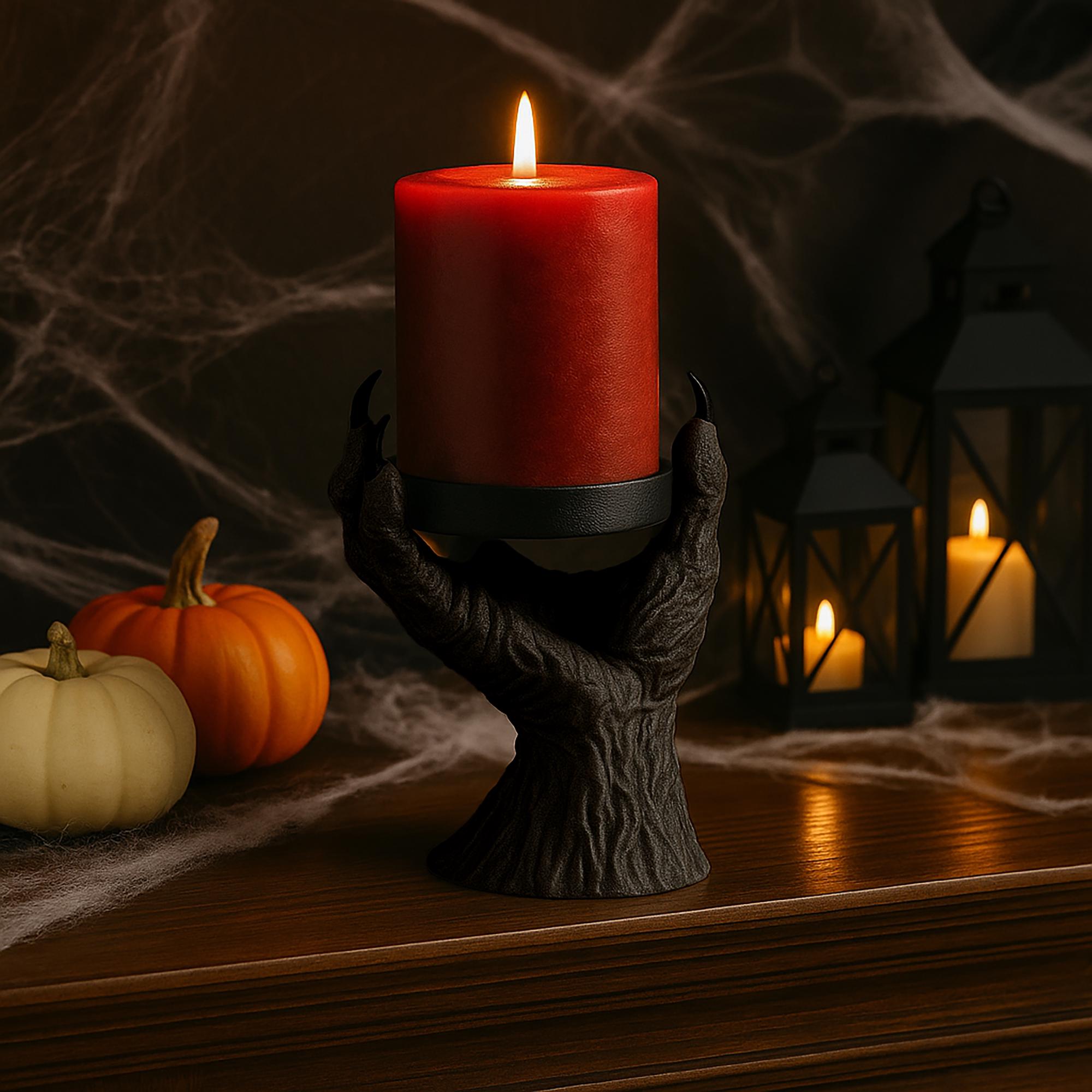 Monster Claw Candle Holder: Gothic Halloween Decor for 3-wick Candles ...