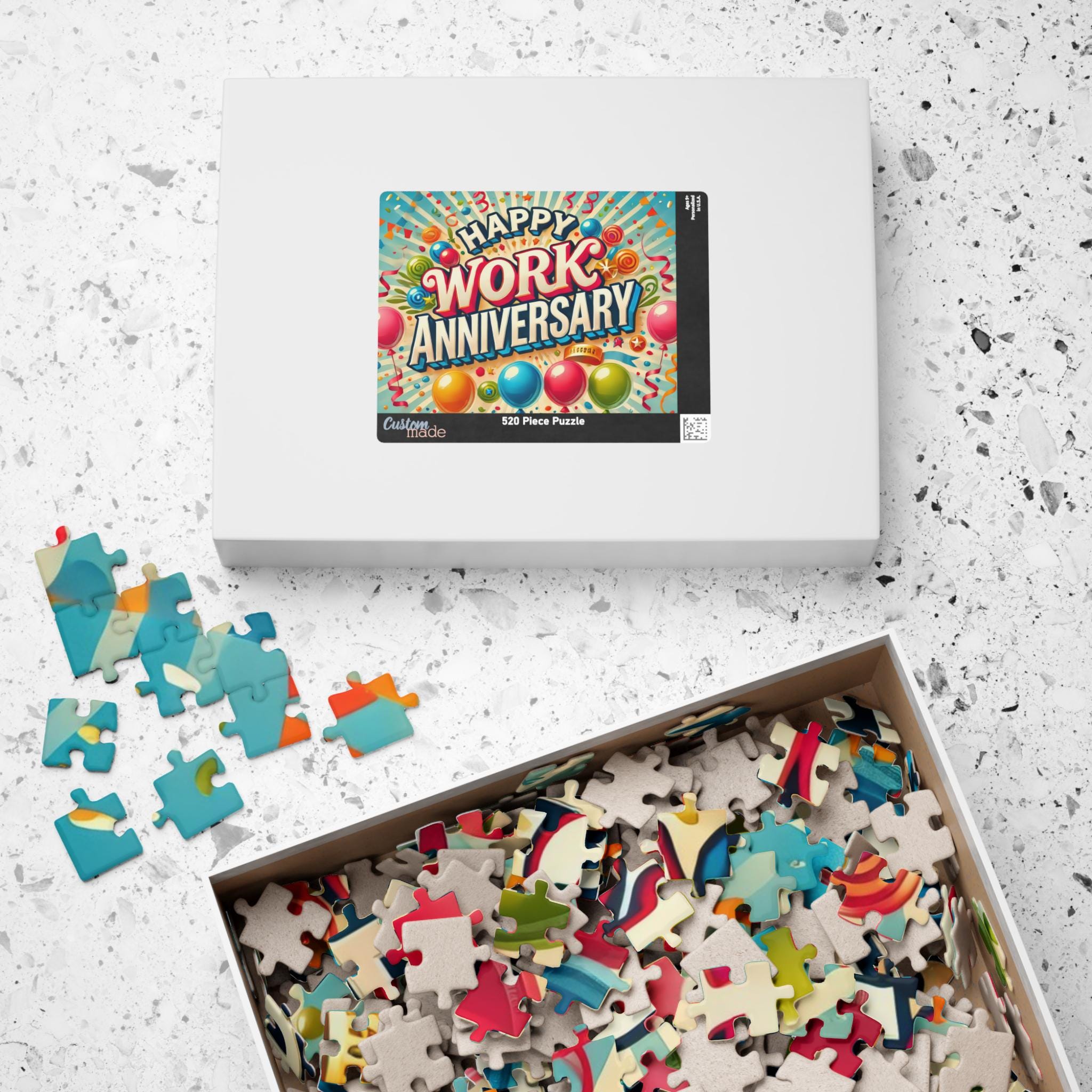 Happy Work Anniversary Puzzle Bold Colorful Jigsaw With Balloons ...