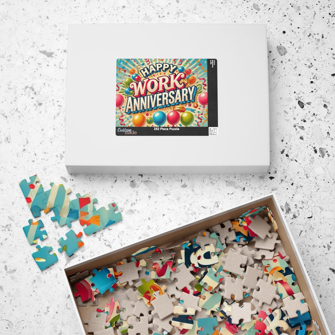 Happy Work Anniversary Puzzle Bold Colorful Jigsaw With Balloons ...