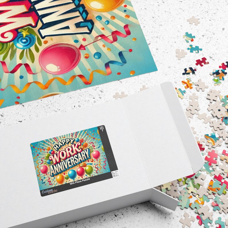 Happy Work Anniversary Puzzle Bold Colorful Jigsaw With Balloons ...