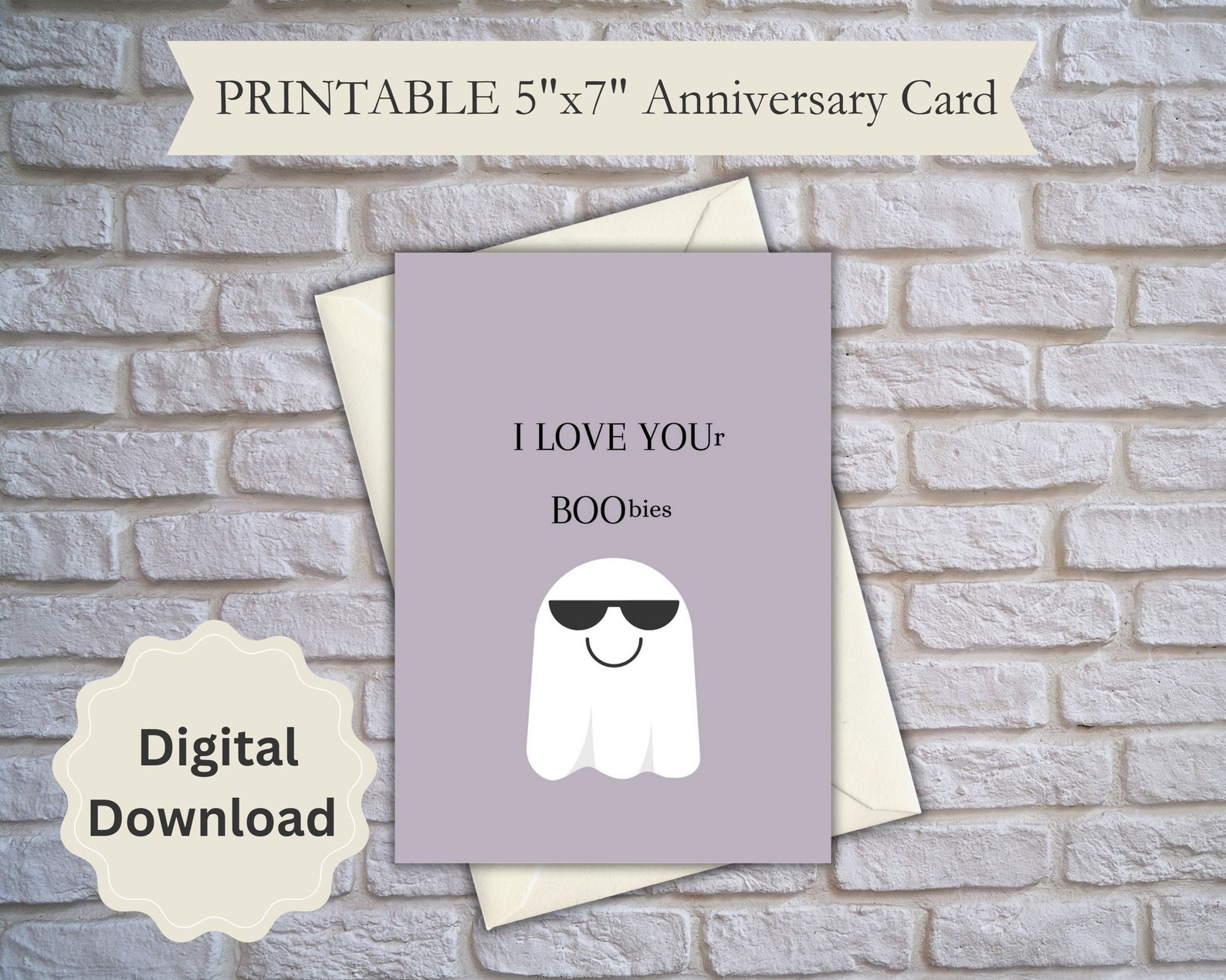 I Love You Boo Printable Card, Funny Anniversary Card, Printable ...