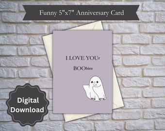 I Love You Boo Printable Card, Funny Anniversary Card, Printable ...