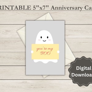 Printable Anniversary Card You're My Boo Anniversary - Etsy