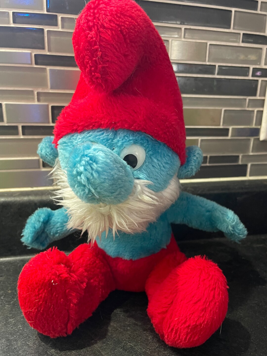 1979 Vintage Poppa Smurf Plush Toy - Etsy