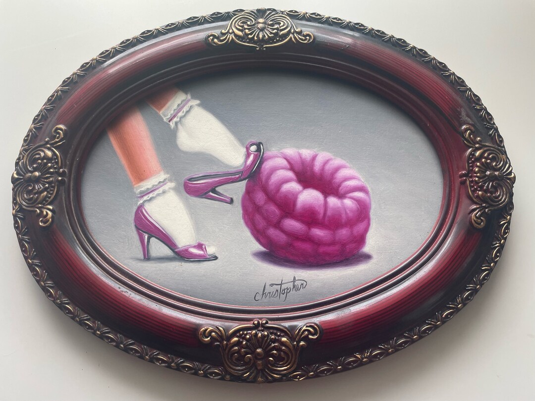 Raspberry Heels Fantasy Art Original Oil on Masonite by Christopher ...