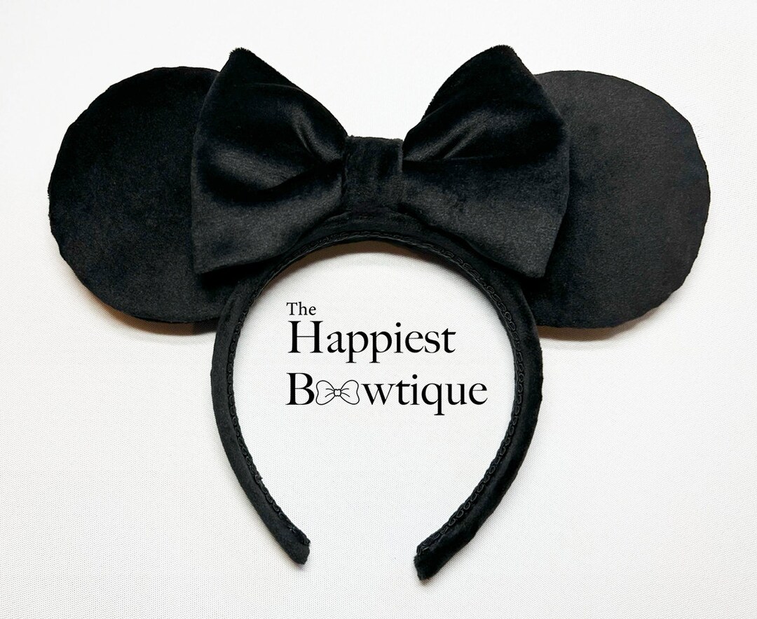 Velvet Minnie Ears, Velvet Disney Ears, Black Velvet Minnie Ears ...