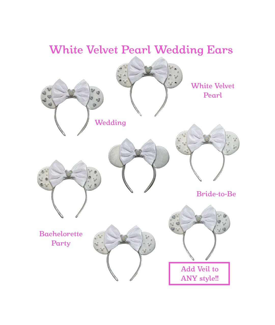 Bride Disney Ears, Wedding Disney Ears, Bride to Be Disney Ears ...