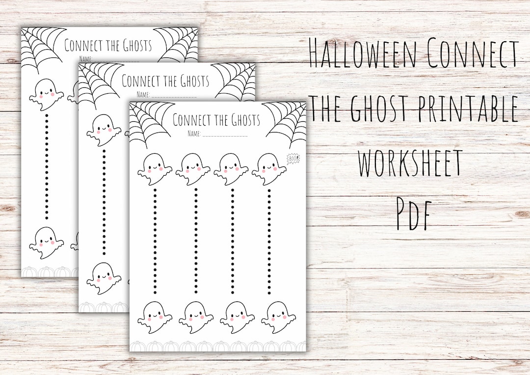 Connect the Ghosts Halloween Worksheet Fine Motor - Etsy