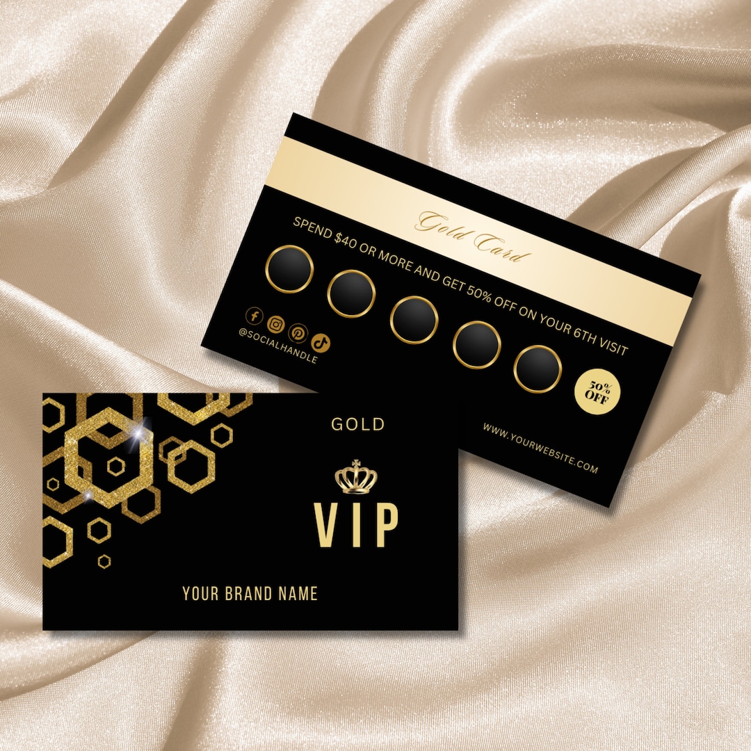 VIP Loyalty Card, Customer VIP Card, Hair Stylist, Discount Card, Spa ...
