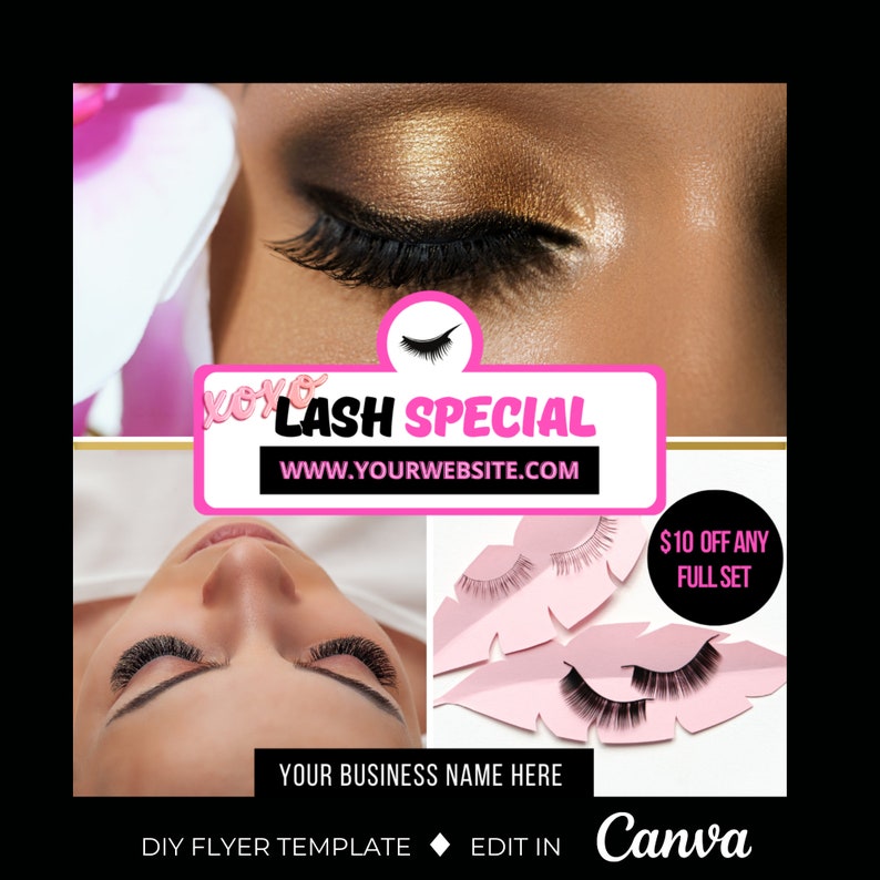 Lash Flyer Template, DIY Beauty Salon Flyer (canva) - Etsy