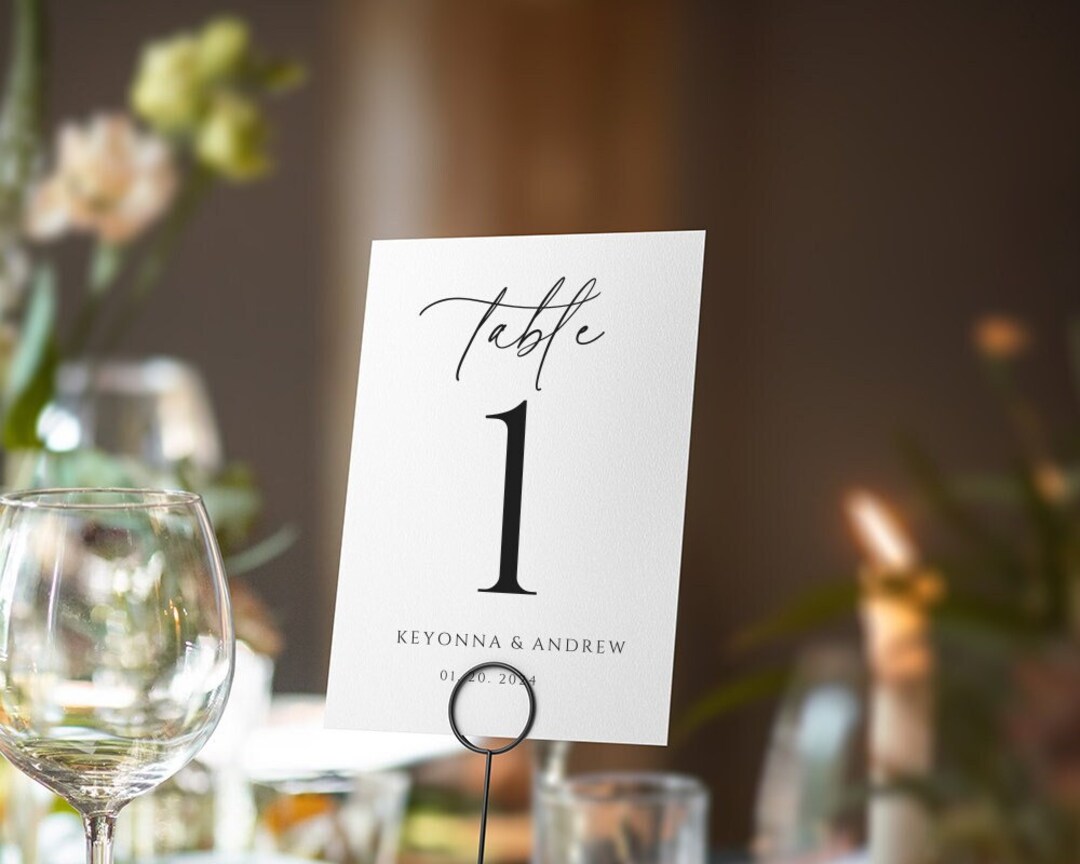Wedding Table Numbers Template (4x6 & 5x7), Printable Wedding Table ...