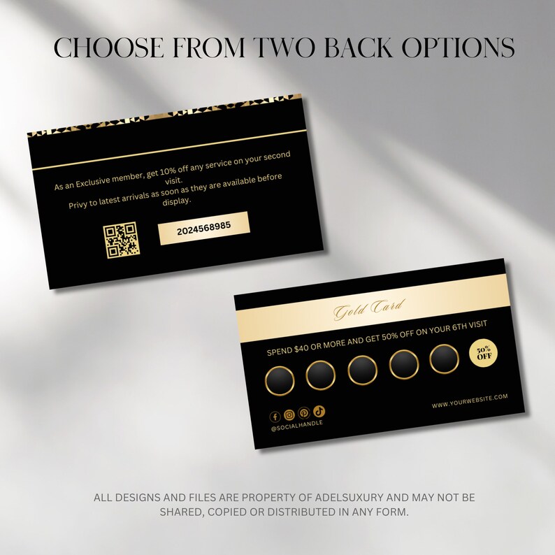 VIP Loyalty Card, Customer VIP Card, Hair Stylist, Discount Card, Spa ...