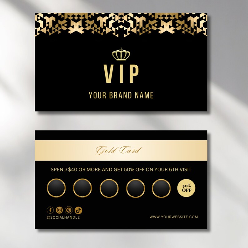 VIP Loyalty Card, Customer VIP Card, Hair Stylist, Discount Card, Spa ...