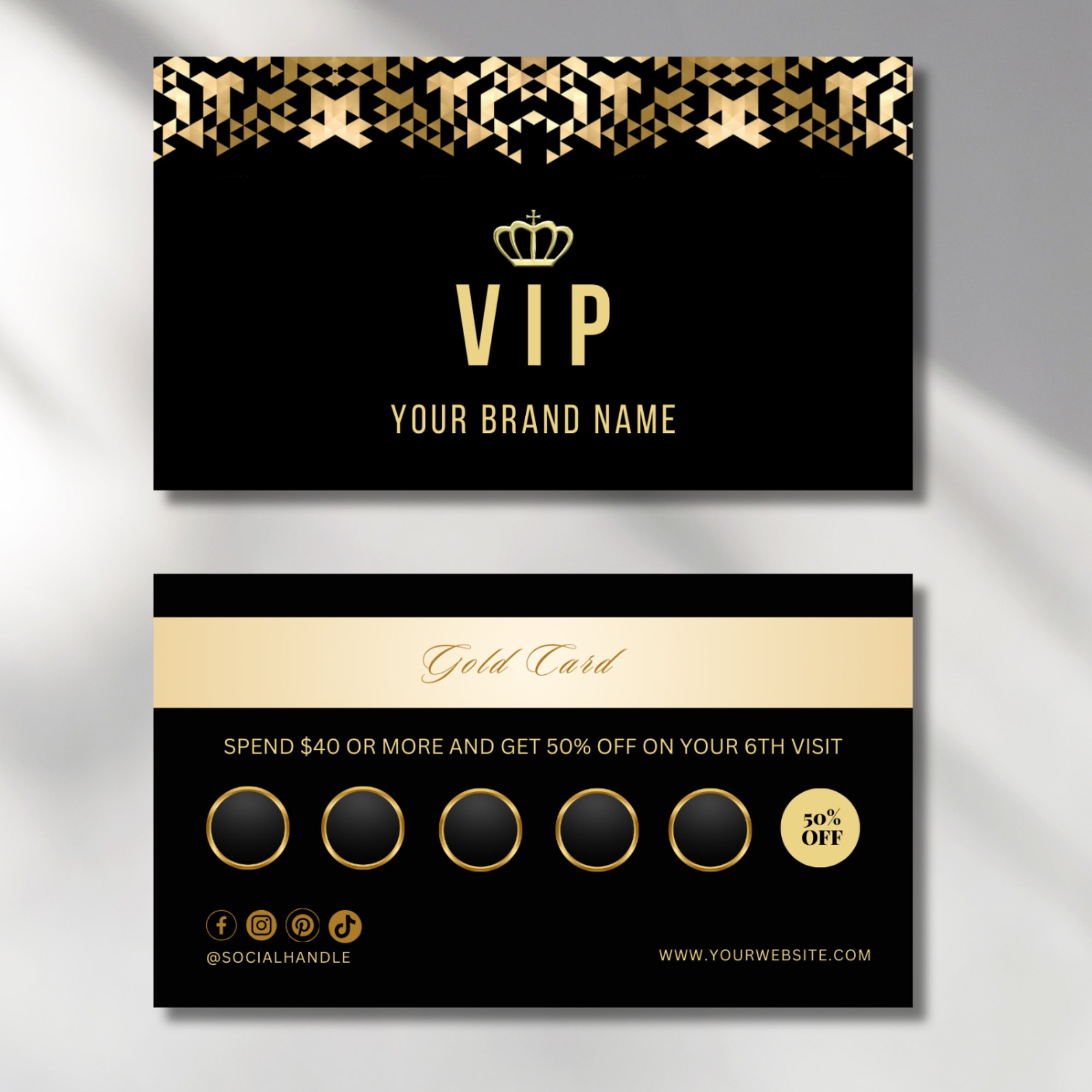 VIP Loyalty Card, Customer VIP Card, Hair Stylist, Discount Card, Spa ...