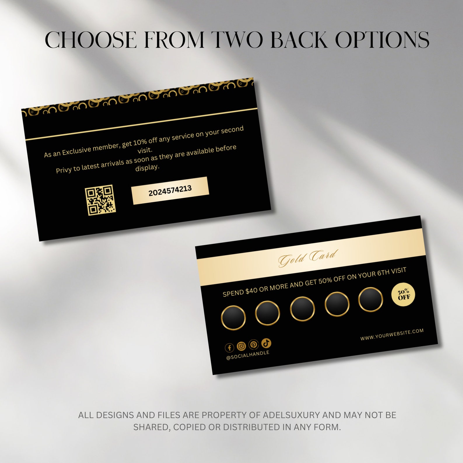 Black and Gold VIP Loyalty Card Template, DIY Business Card (canva) - Etsy