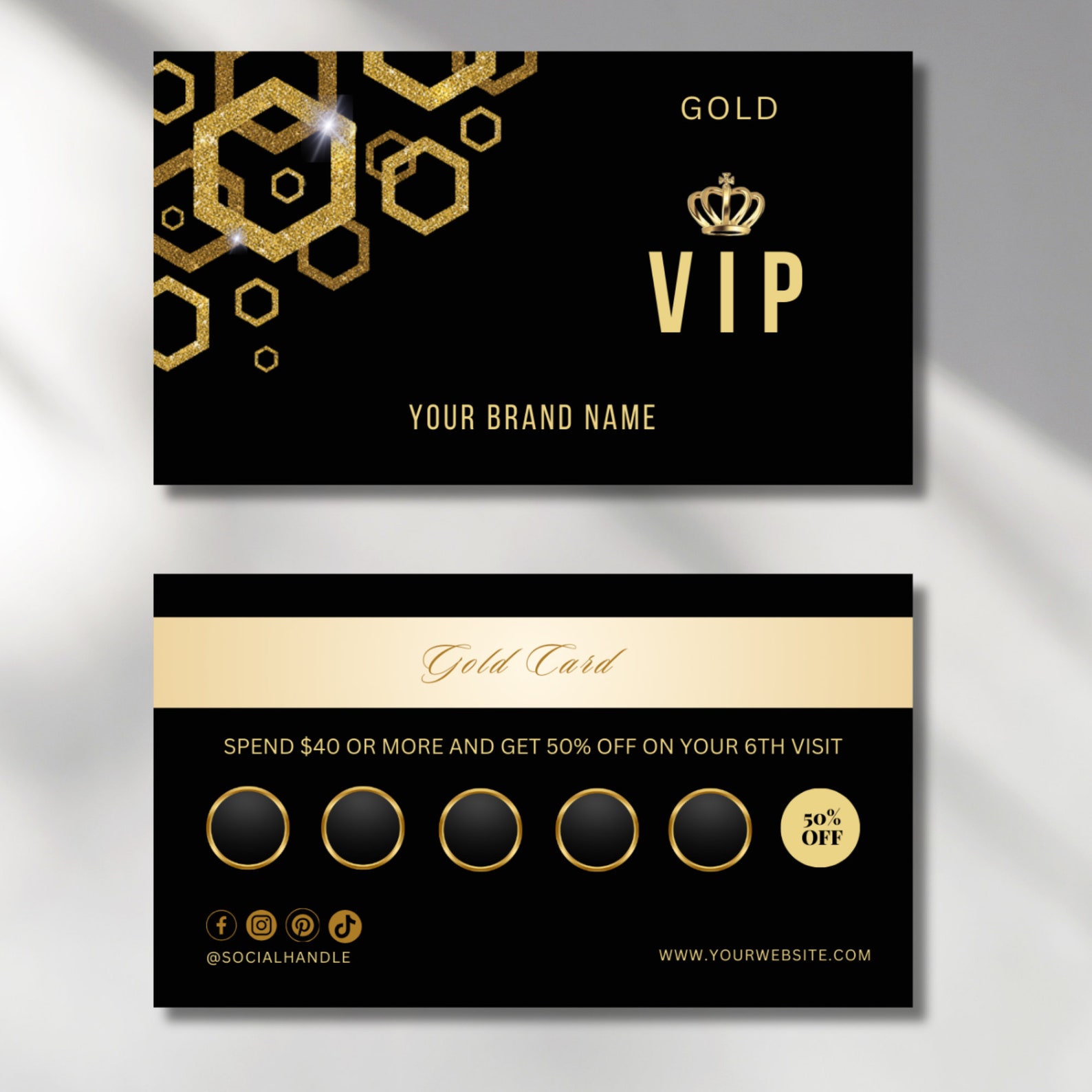 VIP Loyalty Card, Customer VIP Card, Hair Stylist, Discount Card, Spa ...