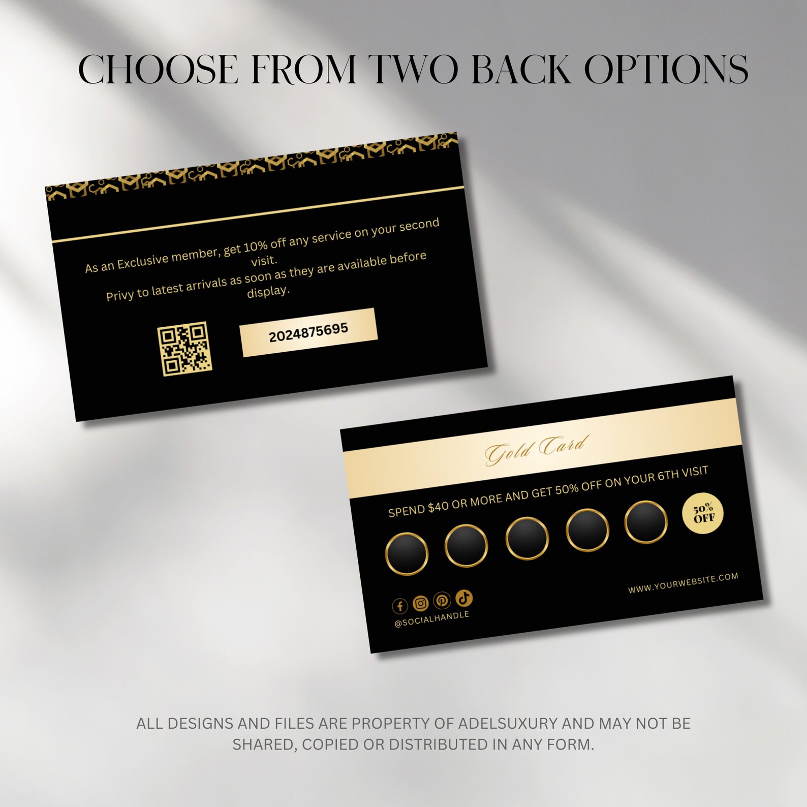 VIP Loyalty Card, Customer VIP Card, Hair Stylist, Discount Card, Spa ...