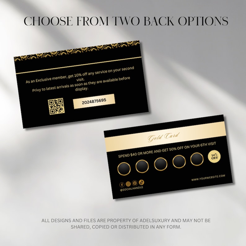 VIP Loyalty Card, Customer VIP Card, Hair Stylist, Discount Card, Spa ...