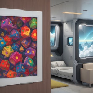 Abstract 3D Animated Dreamworks Style Polyhedral Dice Poster - 20 Sided ...