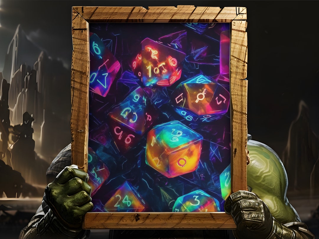 Mystic Stone Polyhedral Dice Poster: Power of the Mages - 20 Sided Dice ...