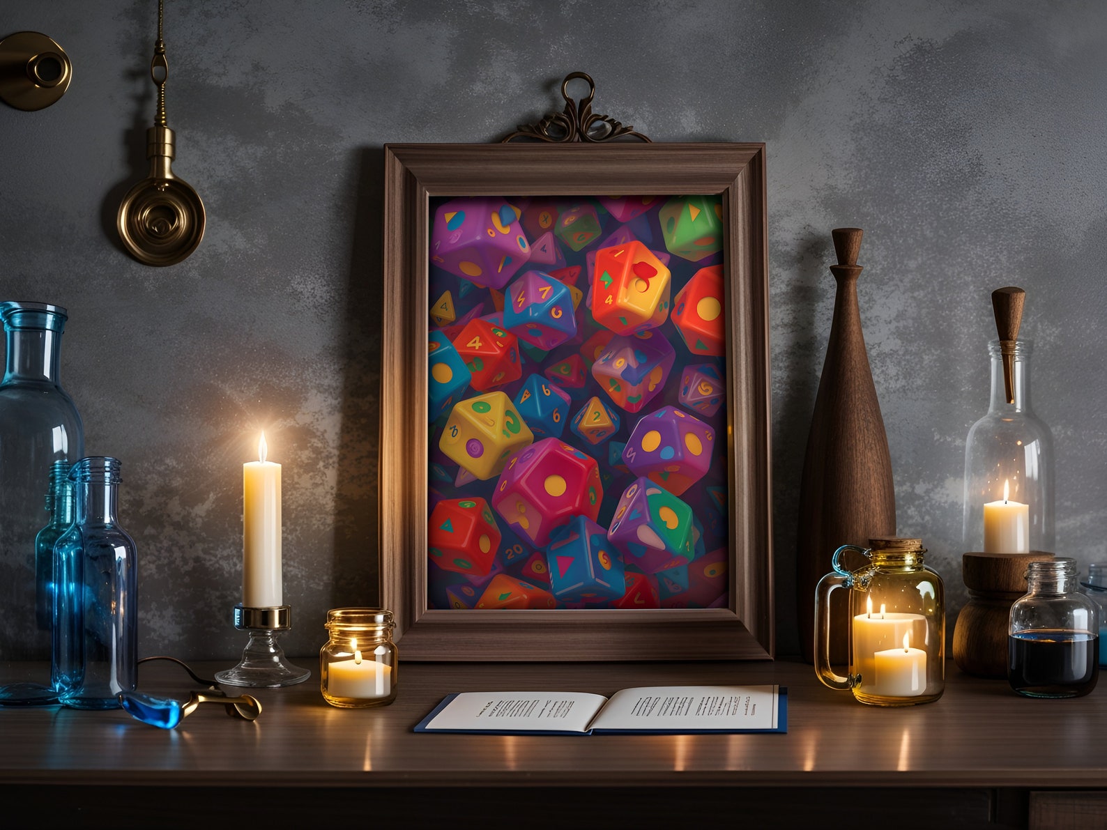 Abstract 3D Animated Dreamworks Style Polyhedral Dice Poster - 20 Sided ...