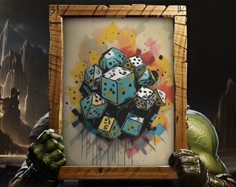 Abstract 3D Animated Dreamworks Style Polyhedral Dice Poster 20 Sided ...