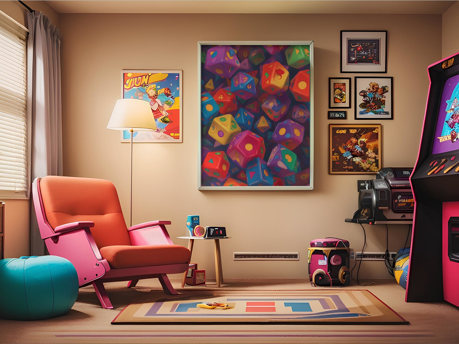 Abstract 3D Animated Dreamworks Style Polyhedral Dice Poster - 20 Sided ...