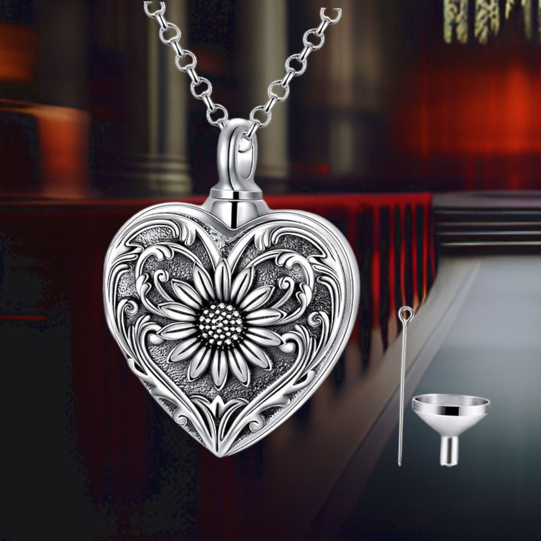 Heart Urn Necklace Sterling Silver Urn Necklace for Ashes - Etsy