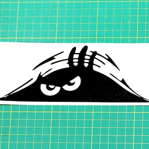 Peeking Monster Funny Car Sticker - Bumper Tailgate Window Vinyl Decal ...