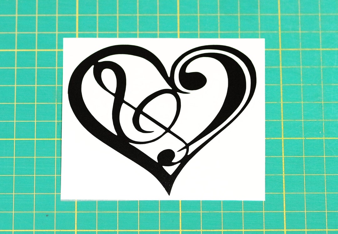 Music Note Love Heart Car Sticker Bumper Tailgate Window Vinyl Decal - Etsy