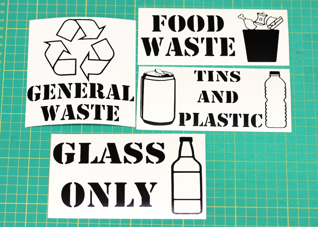 General Waste Bin Recycling Sign Stickers Labels Vinyl Decal - Etsy UK