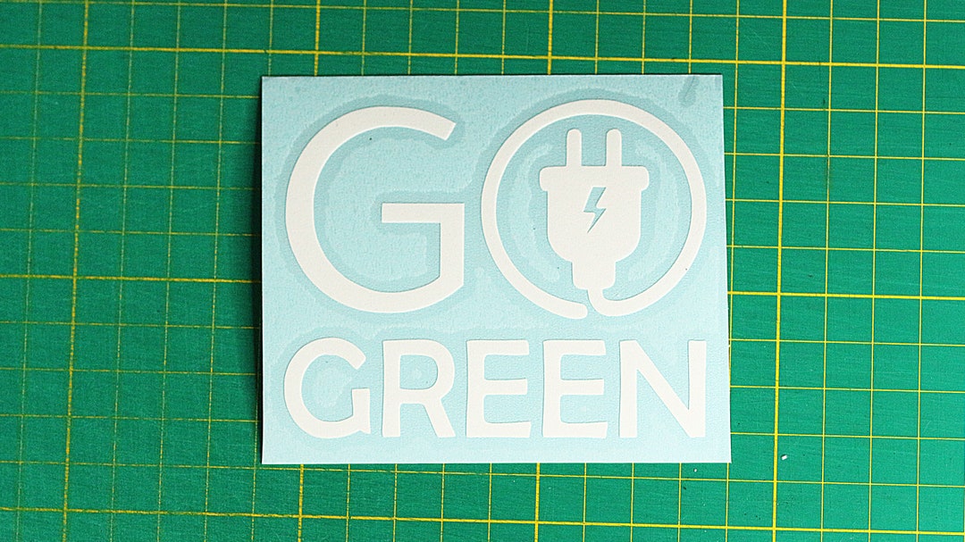 Go Green EV Electric WHITE Car Sticker - Bumper Tailgate Vinyl Decal - Etsy