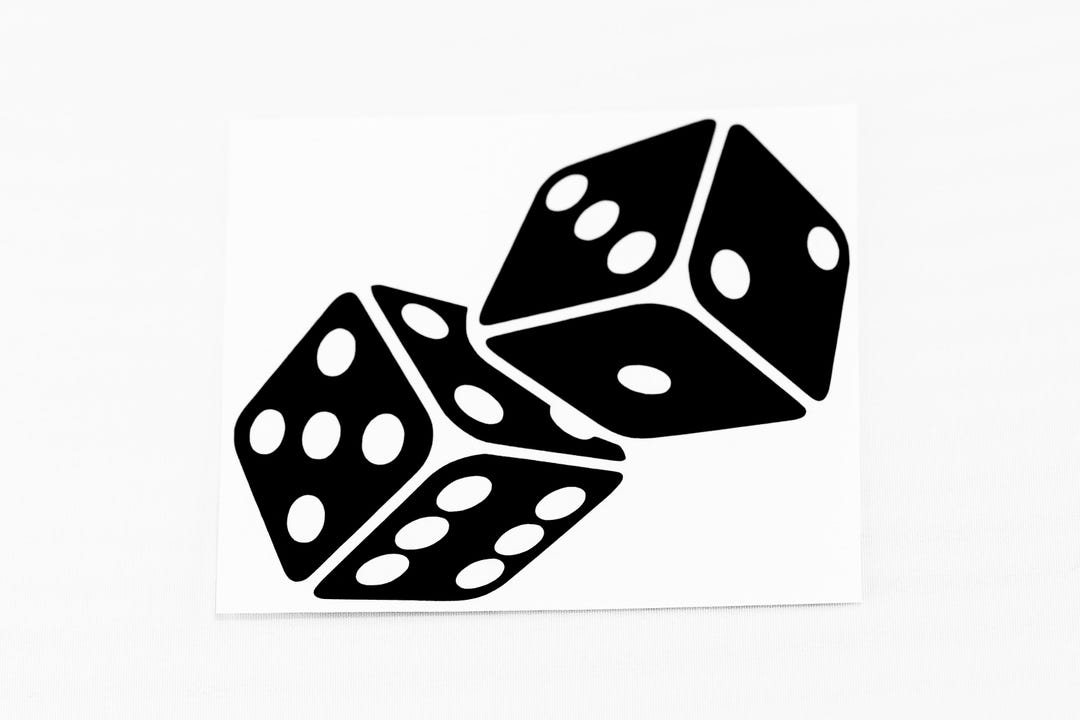 Pair of Dice Car Van SUV 4x4 Bumper Sticker Laptop Vinyl Decal Adhesive ...