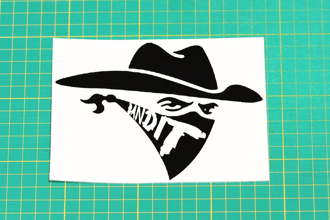 Cowboy Bandit With Bandana Sticker Bumper Tailgate Window Vinyl Decal ...