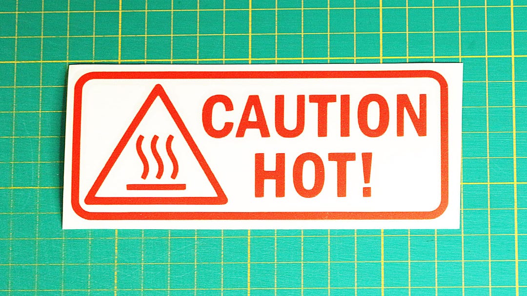 Caution Hot Surface Sign Sticker Label Vinyl Decal Adhesive RED - Etsy UK